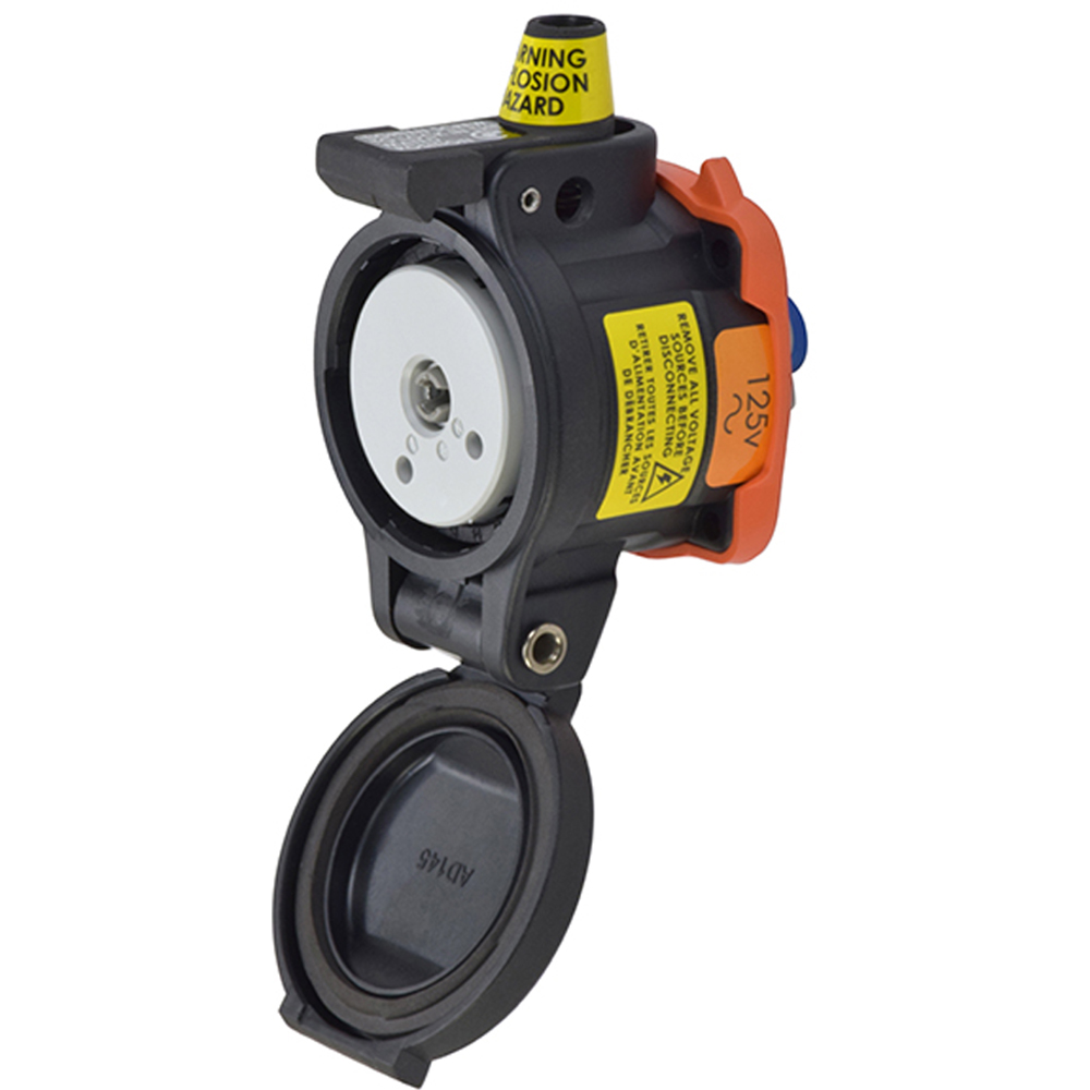 Meltric 35-14075-HAZ DS20 HAZ RECEPTACLE POLY BLACK SIZE 2 TYPE 4X 1P+N+G 20A 125 VAC 60 Hz NO AUX