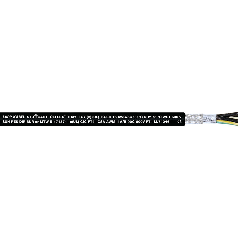 Lapp Group 2208040 Cable, OLFLEX TRAY II CY, 8 AWG/4C, Shld, 600V, UL ...